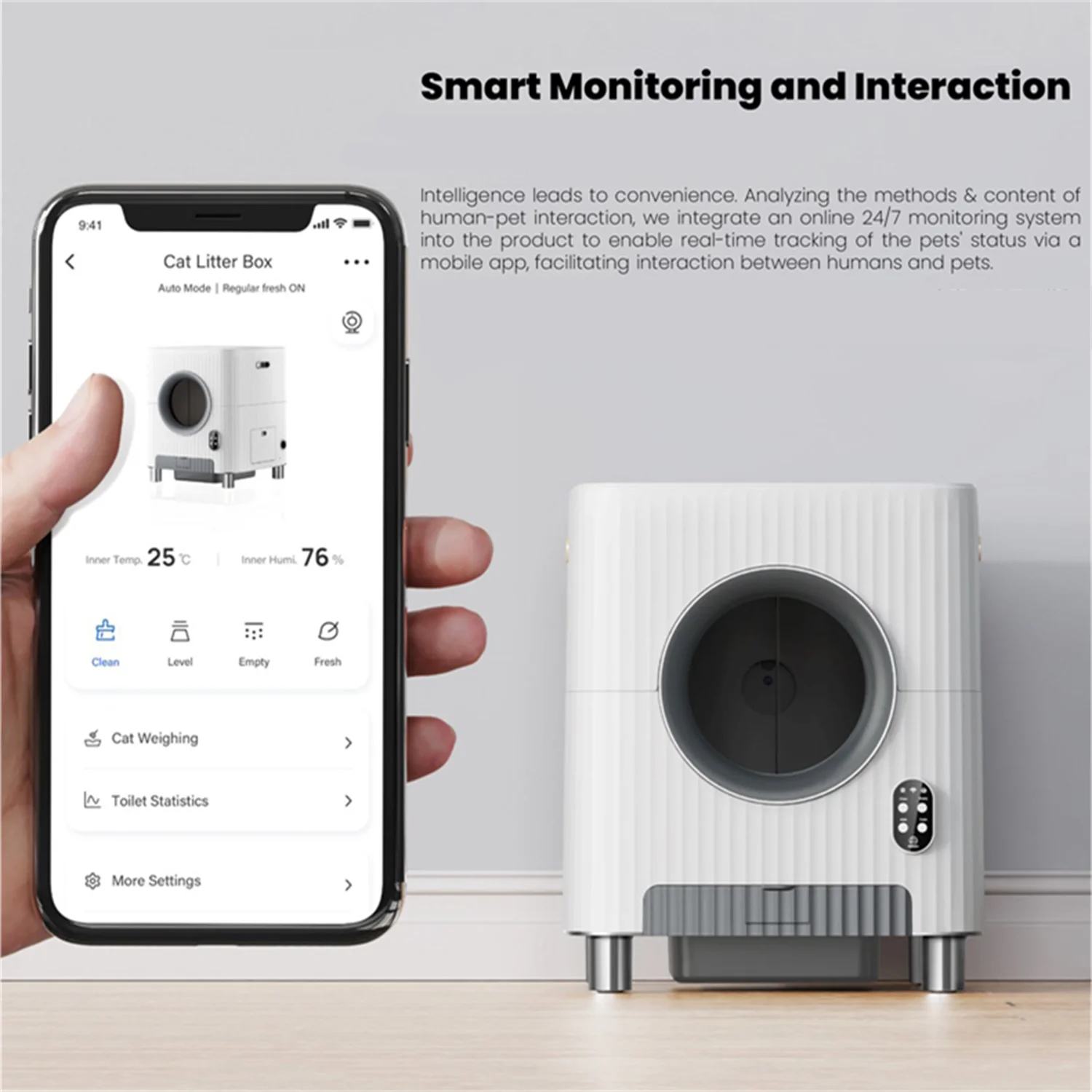 Tuya App Mobile Remote Control Intelligent Automatic Litter Box Pet ...