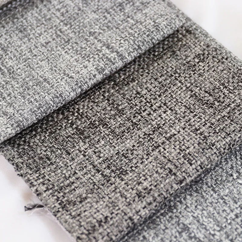 100% Polyester Knitted Upholstery Linen Look Curtain Fabric Plain Style ...