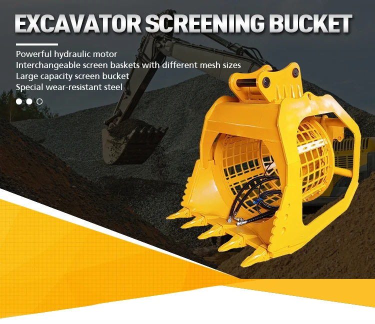 Excavator Rotary Screen Bucket Hydraulic Drum Screen - Buy Excavator ...