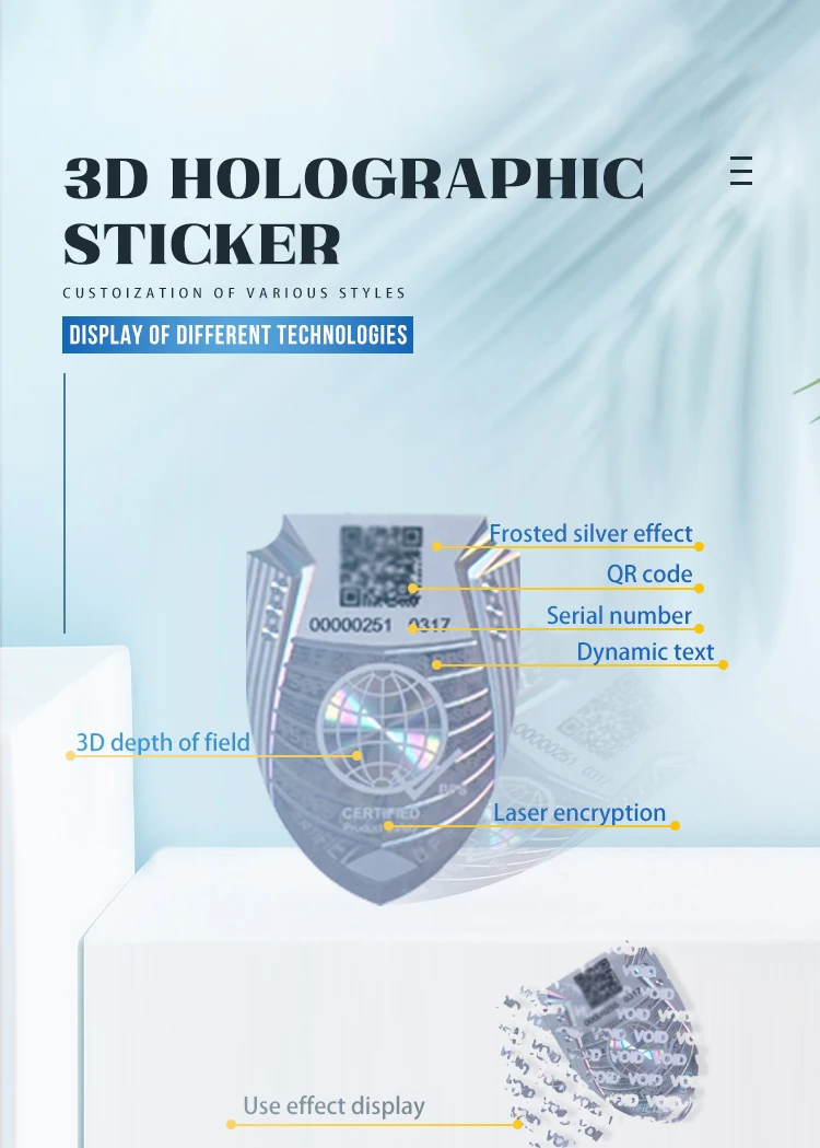 Custom Logo Vinyl Adhesive Laser Hologram Tamper Evident Void Security ...