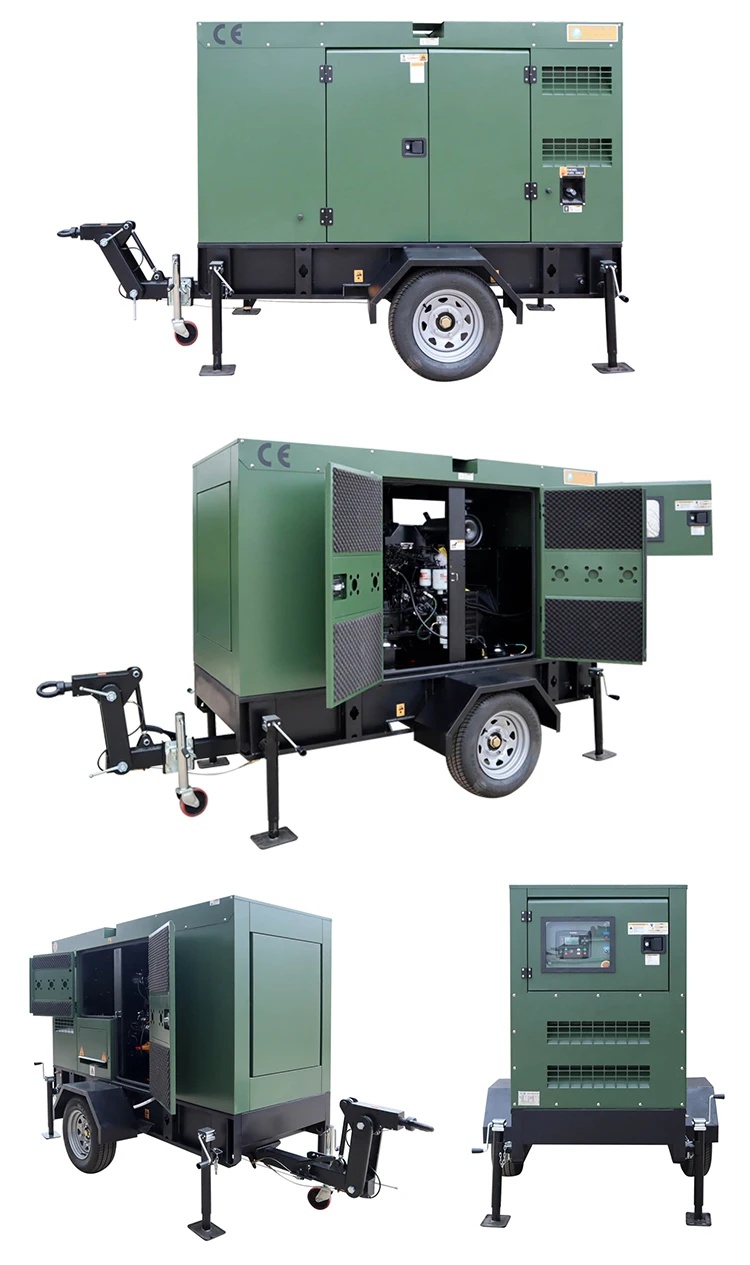 Chinese Movable Power Silent Mobile Diesel Generator with Trailer