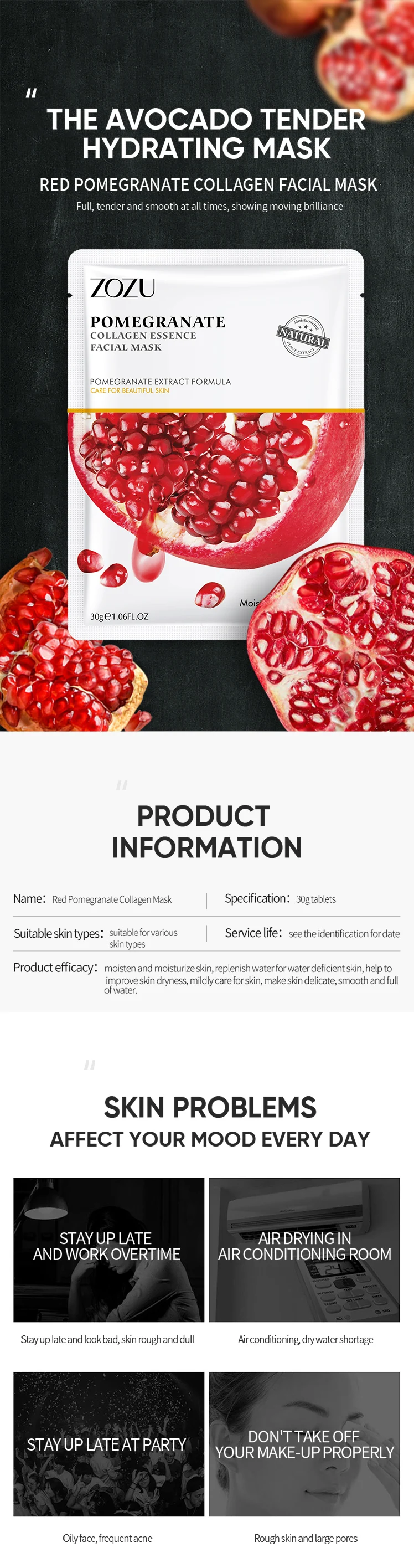 Facial Mask Transparent Private Label Face Care Lightening Pores Shrink ...