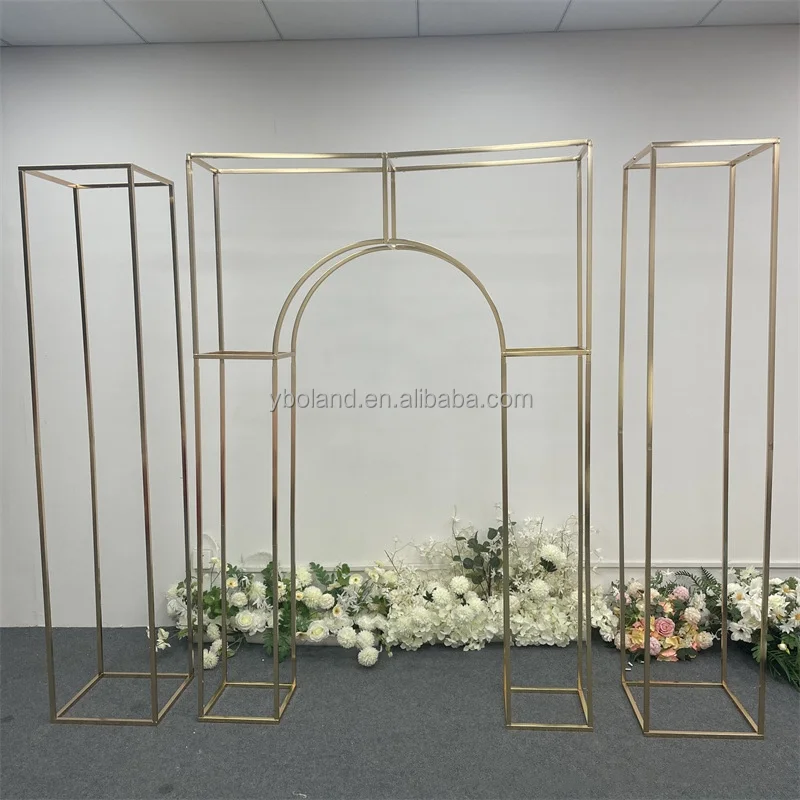 Luxury Wedding Decoration Backdrop - Metal Shiny Gold Frame