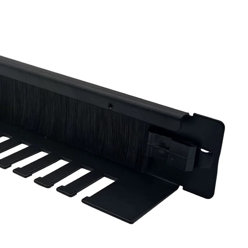 1u 19-inch Rack Screw Free Brush Cable Organizer Cable Tie Unit With ...