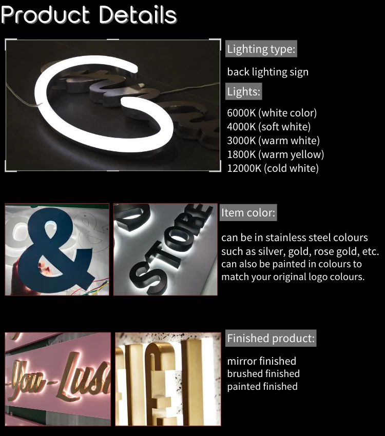 Bs+ Custom Outdoor Logo Sign Led Backlit Channel Letter Led Light Sign ...