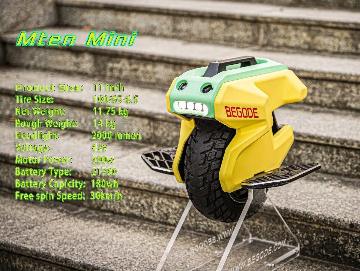 180wh 50s 500w Electric Uncycle Begode Mten Mini - Buy Unicycle ...