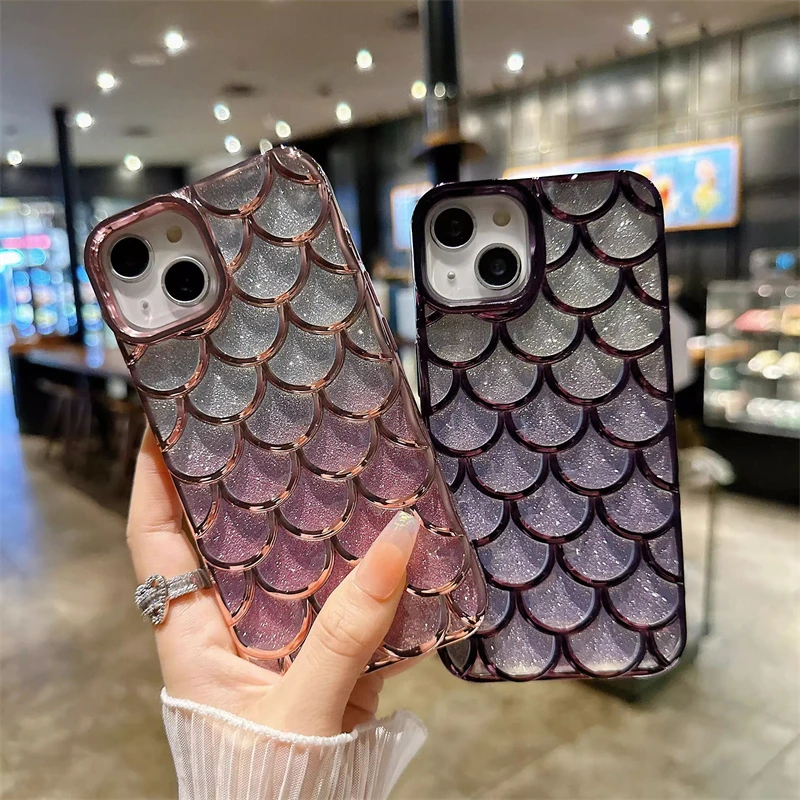 Luxury Glitter Mermaid Fish Scale Pattern Phone Case For Iphone 13 Pro ...