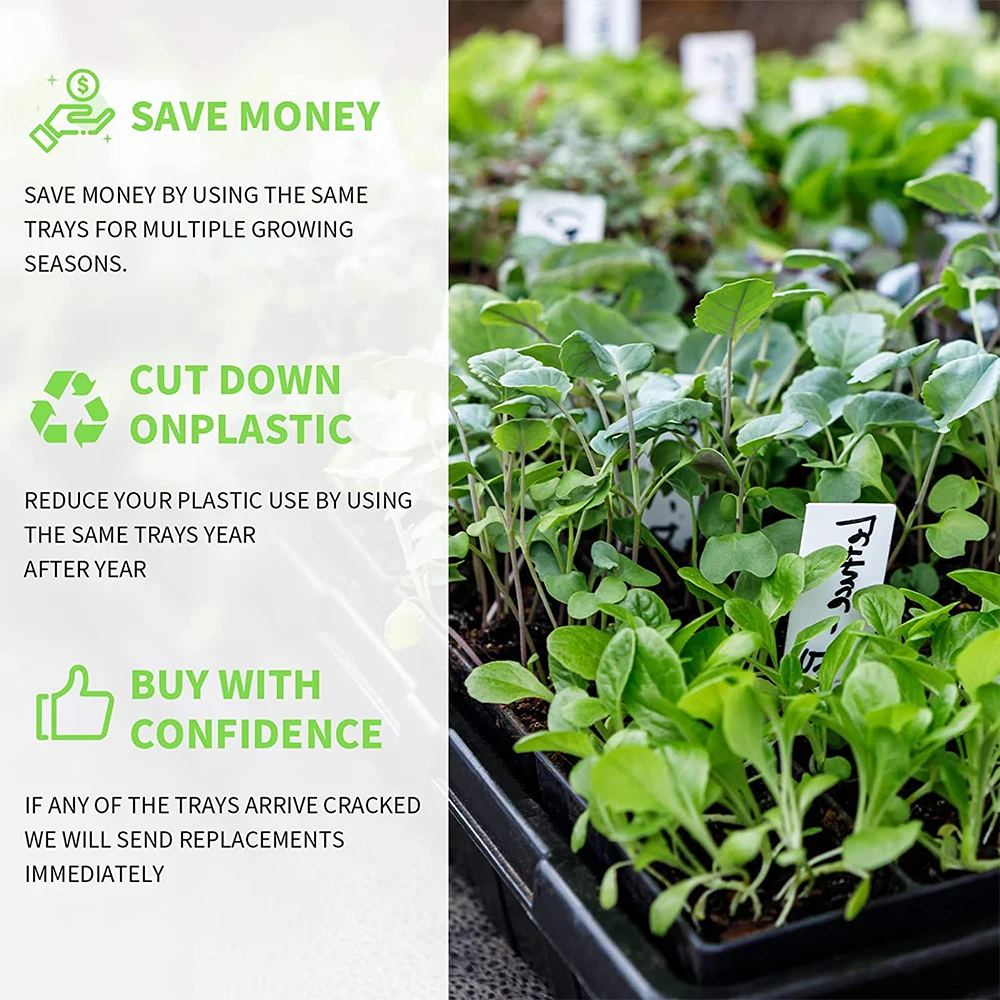 1020 Hydroponic Plastic Microgreens Growing Trays - Durable Seedling ...