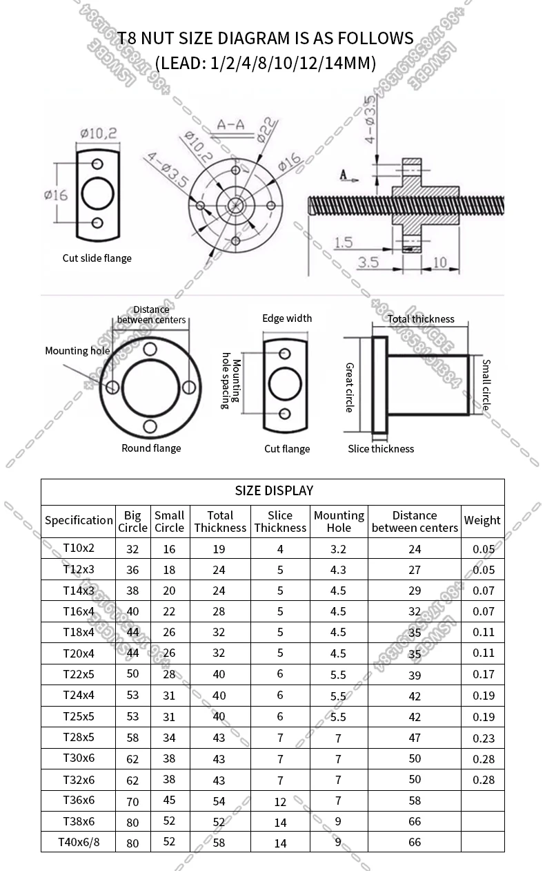 Lswcbe Brass Copper Flange Nut T4/t5/t6/t8/t10 Oem | Wholesale