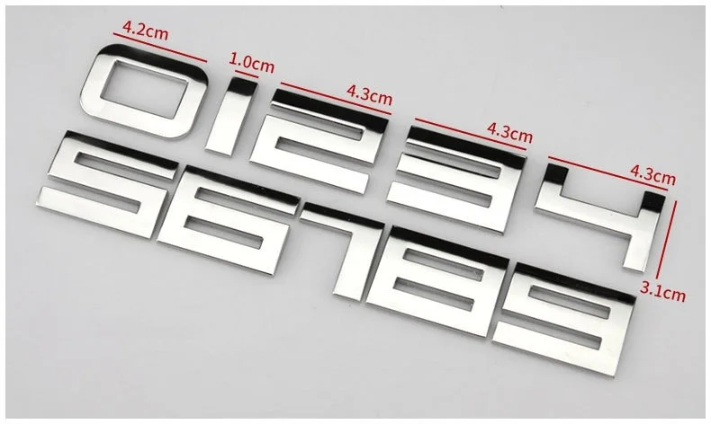 Custom Car Emblems - DIY 26 Alphanumeric Metal Badges