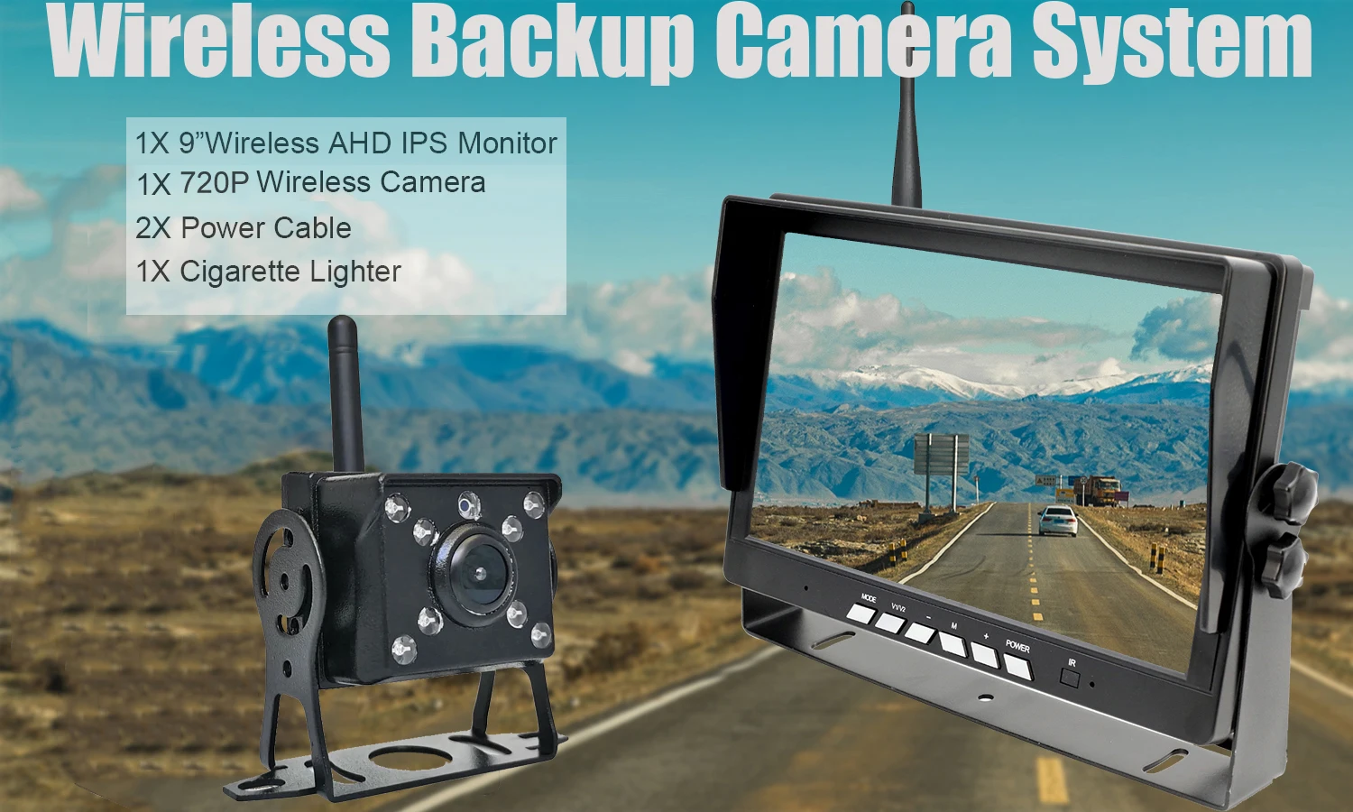 9'' Ips Monitor With Dvr 720p Wireless Backup Camera System 1x Wireless ...