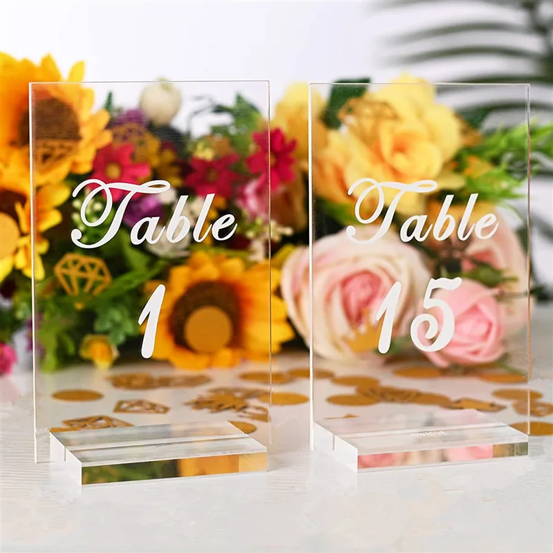 Transparent Acrylic Wedding Guest Name Card Restaurant Birthday Event ...