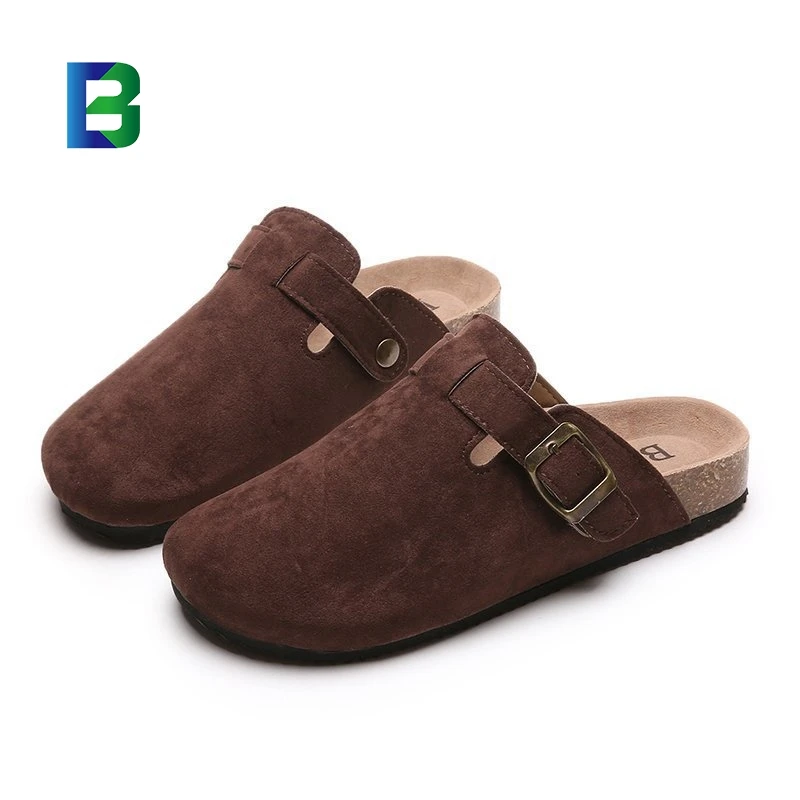 Unisex Boston Soft Clog Suede Leather Clogs Cork Clogs Shoes For Women ...