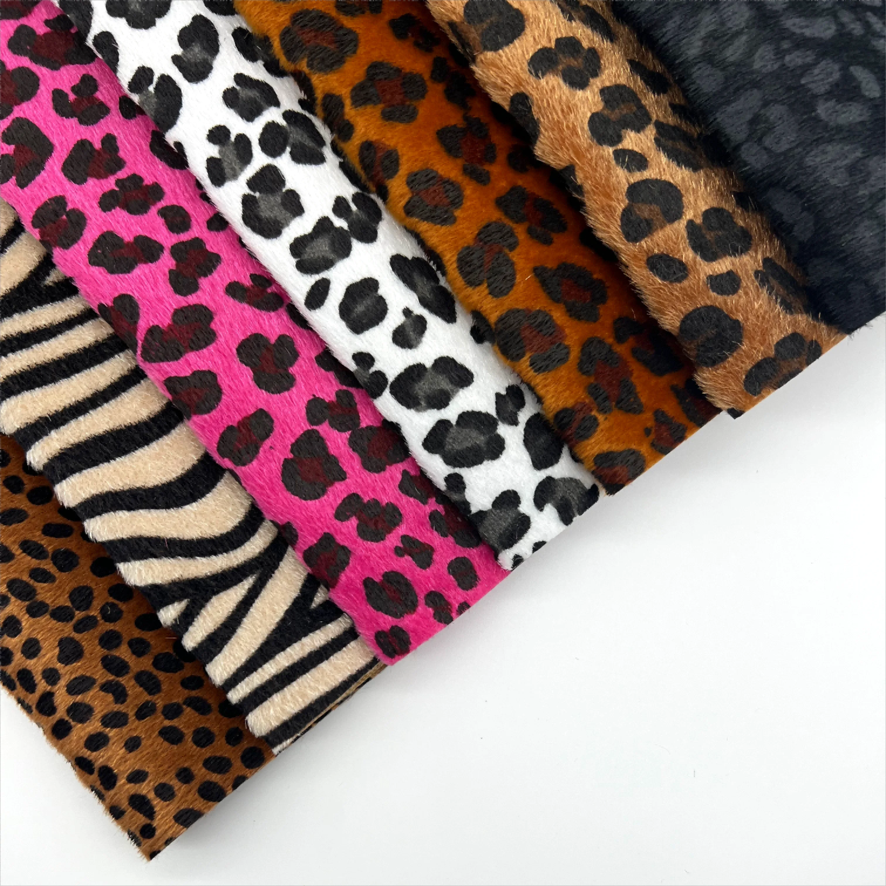Custom 100% Polyester Knitted Animal Leopard Print Fleece Fabric ...