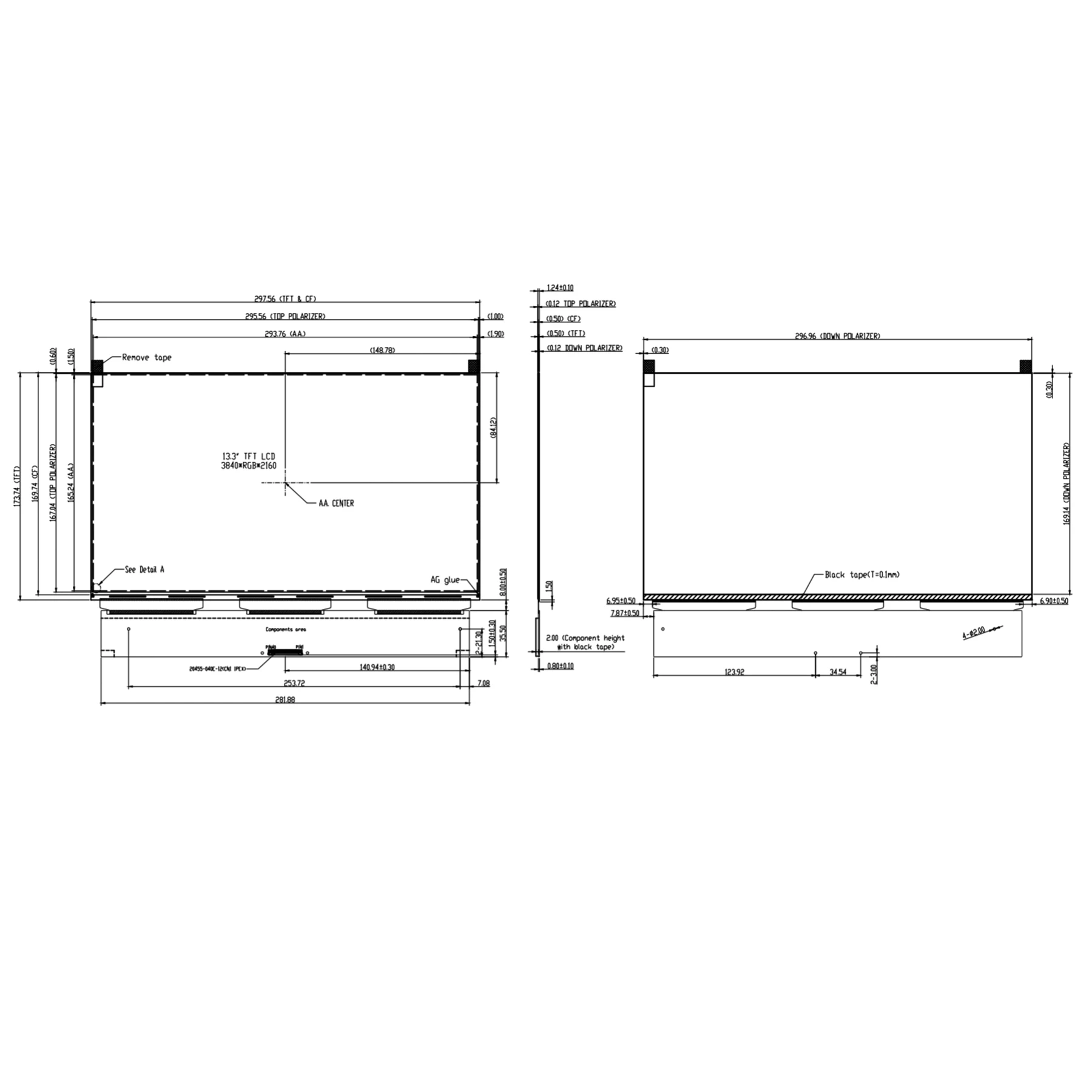 13.3 Inch Monochrome 4k Lcd Panel For Sla 3d Printer Lcd Without ...