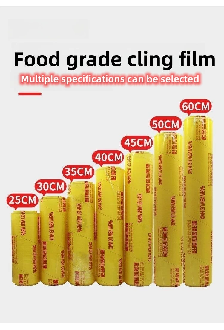 High Stretchability Packaging Food Pvc Cling Film Roll Factory Price Pvc Stretch Film Food Wrap ...
