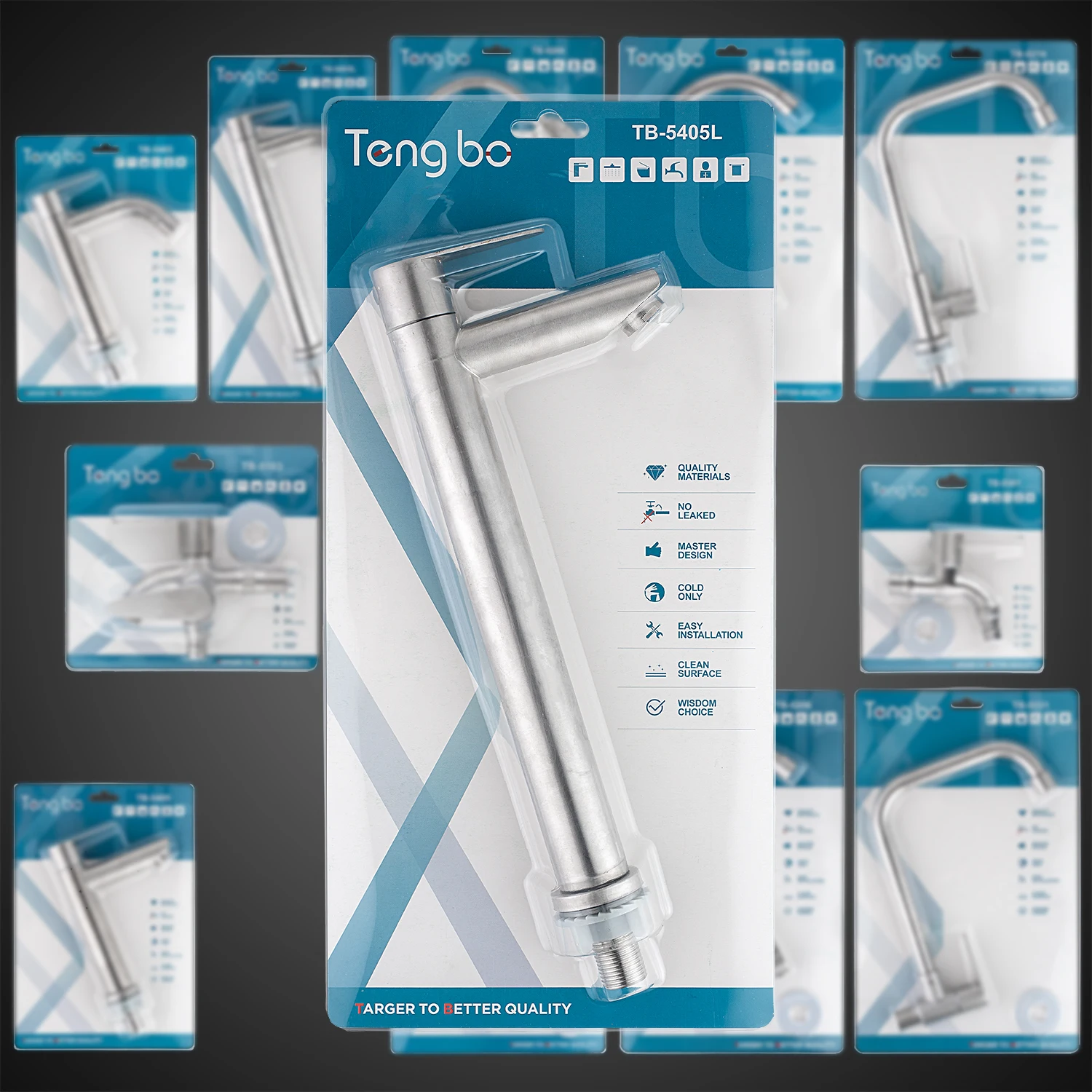 Tb-5405l Tengbo Sus 304 Stainless Steel Face Basin Cold Water Only Tall ...