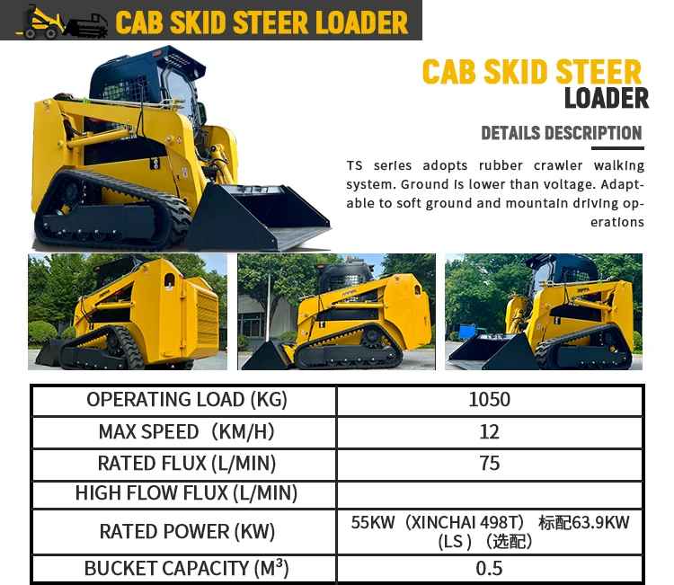 Chinese Rippa Mini Skid Steer Loader - 375KG Lifting Power, Compact ...