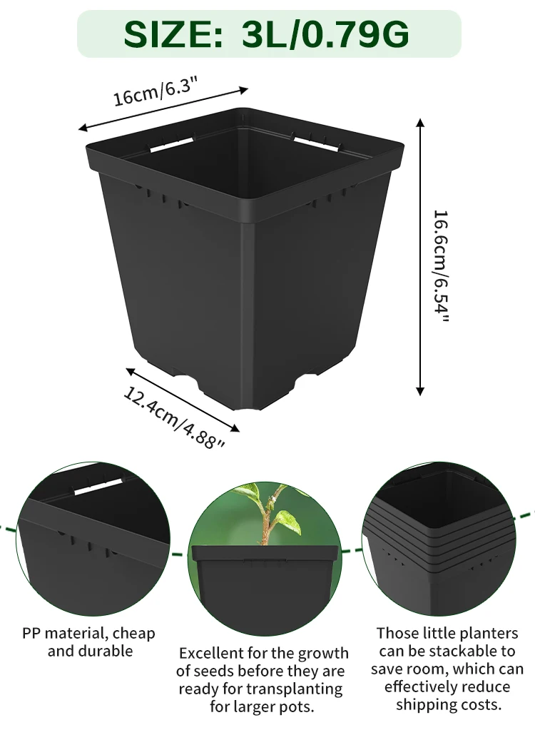 3L Plastic Dutch Barrel Blueberry Tomato Seed Starting Pot Flower Plant ...