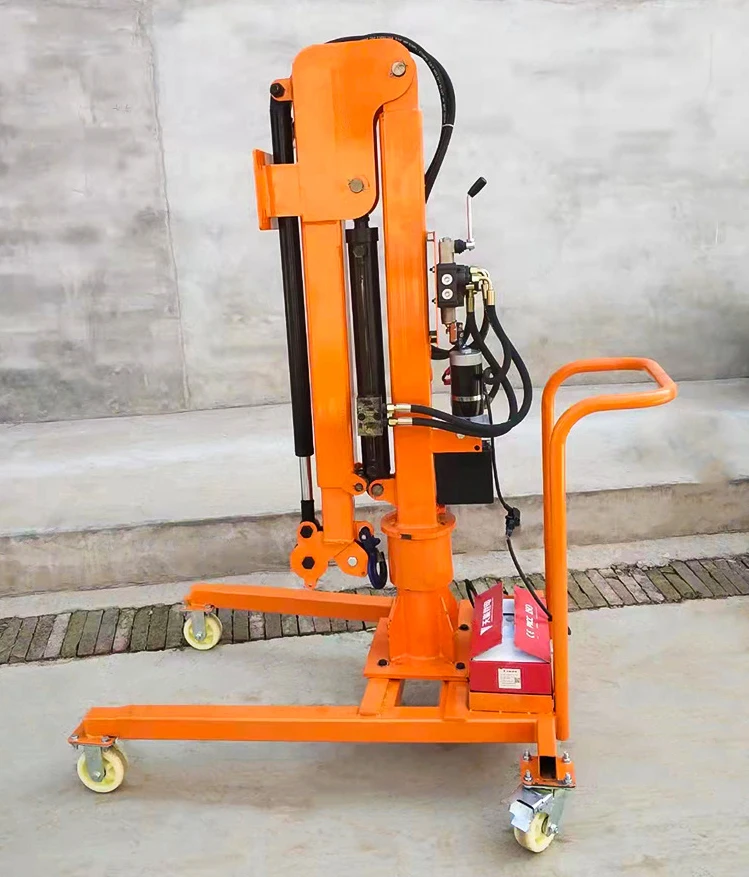 Mini Mobile Crane Portable 1ton 2tons Hydraulic Folding Machine ...