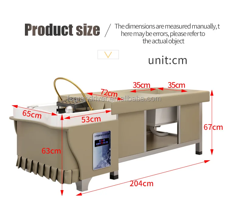 Professional Hair Washing Massage Table Shampoo Bowl Bed Spa Heated ...