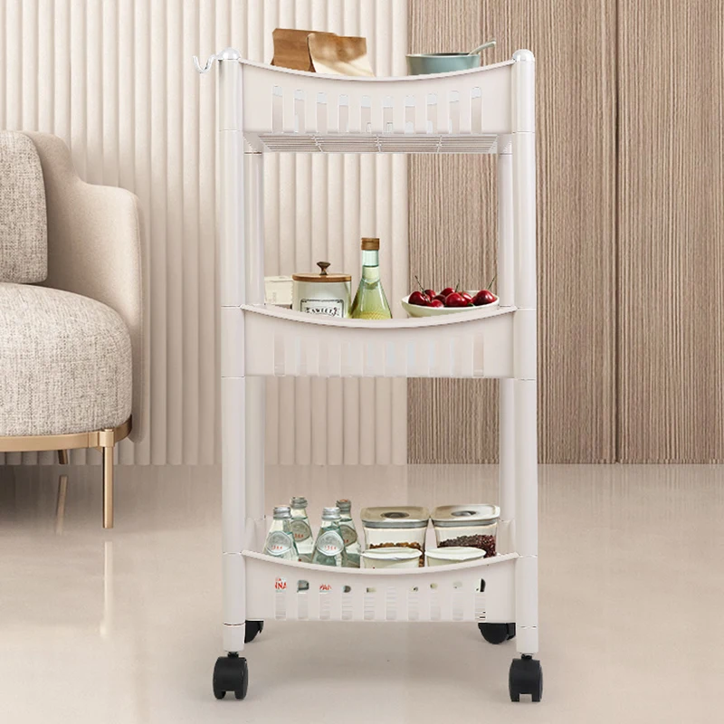 Trolley Shelving Movable Snack Shelving Dorm Floor Shelving Double ...
