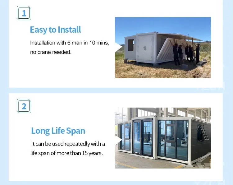 Industrial Grade Quality Steel Expandable Prefab House Prefab Foldable ...