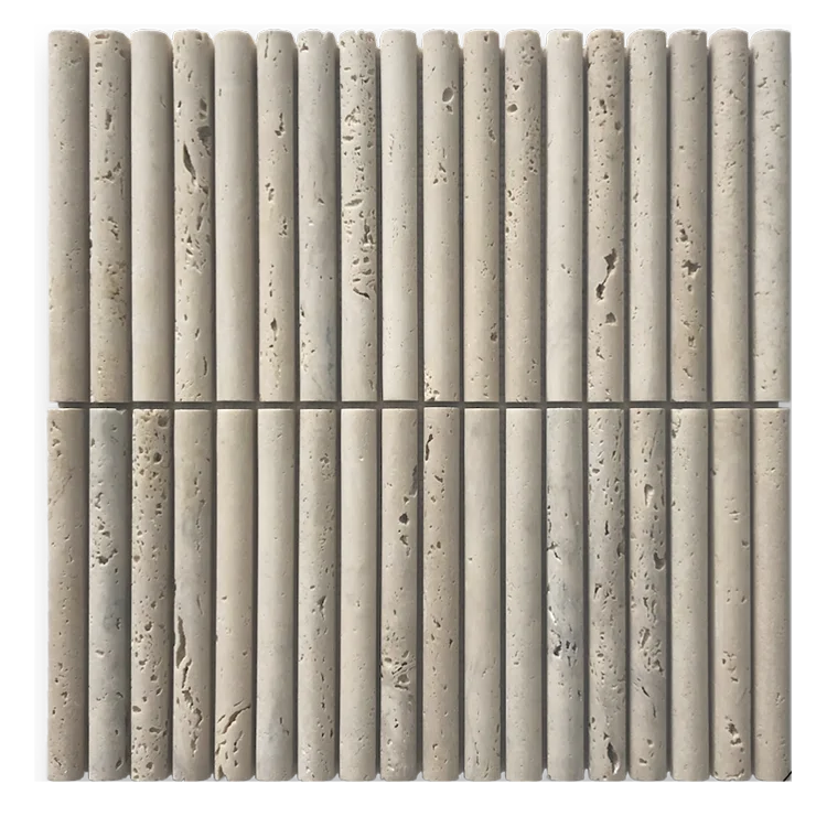 New Design Beige Travertine Wands Curve Fluted Marble Tile