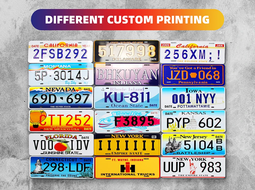 Oem Plastic 6*12 Inch Us Number Plate Embossed Custom License Plate ...