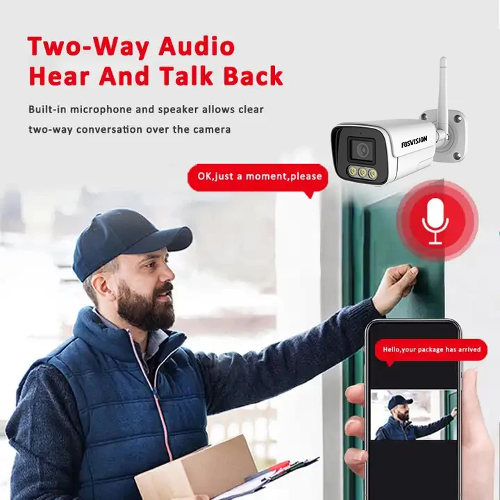 Fosvision 3mp Wifi Camera Ip Bullet Outdoor Wireless Home Surveillance ...