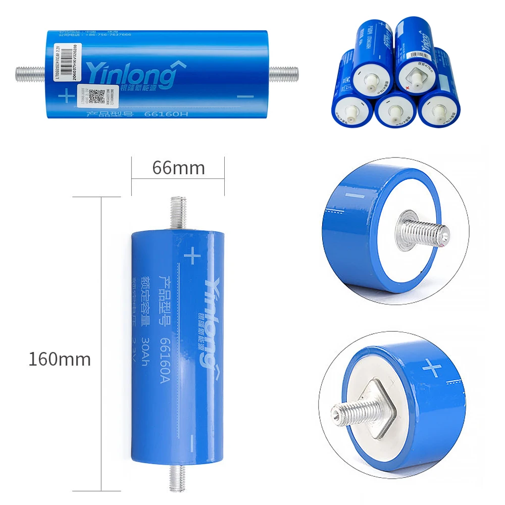 Yinlong Cell 30ah 35ah 40ah 45ah Batteries Lithium Titanate 2.3v Lto Battery Yinlong 66160 LTO ...