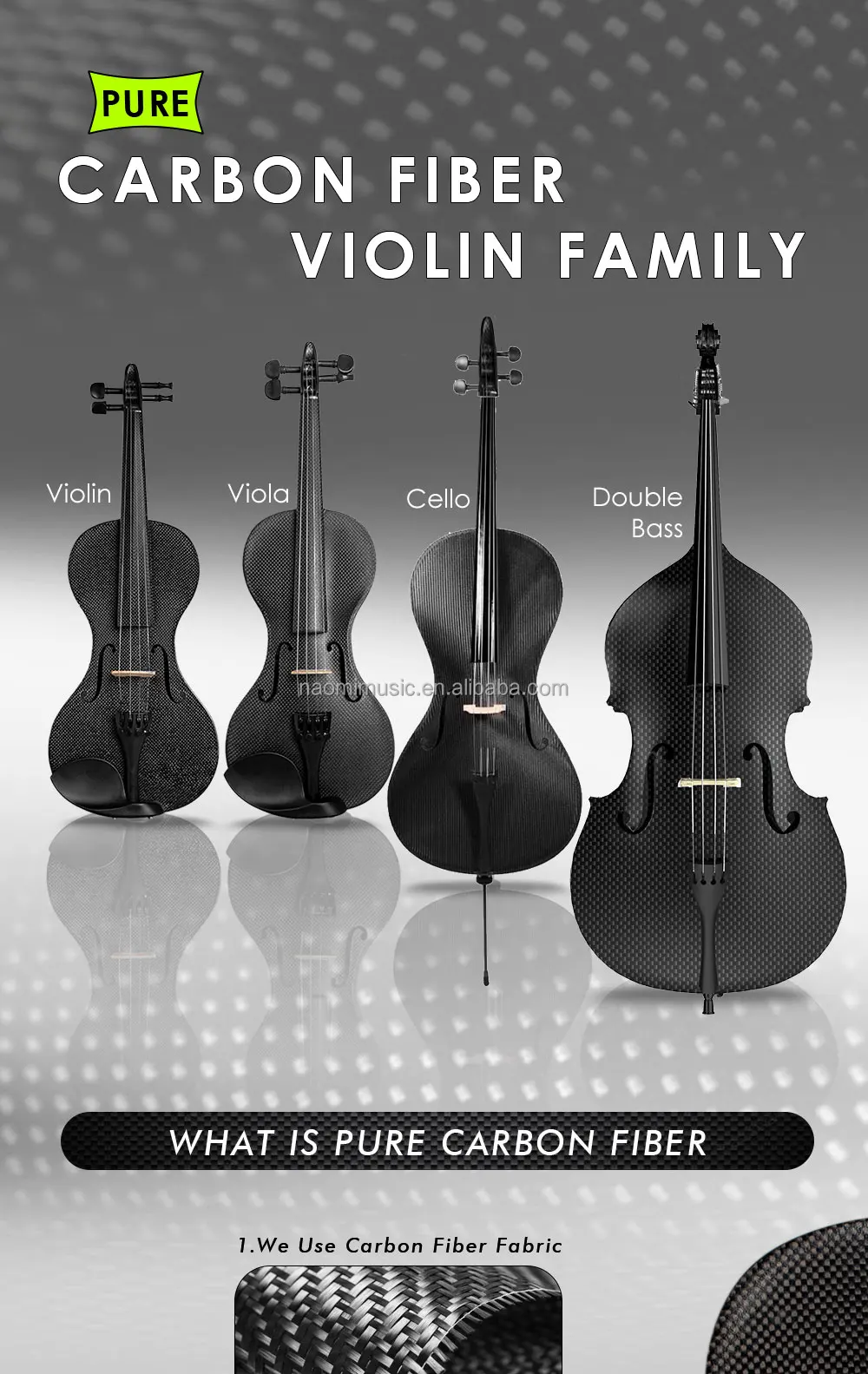 All Size Pure Carbon Fiber Violins Cello Bridges Double Bass Bridge ...