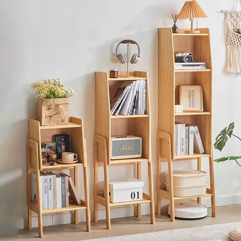 Wooden Bookshelf Book Storage Rack Floor Bookshelf Multi-Layer Article ...