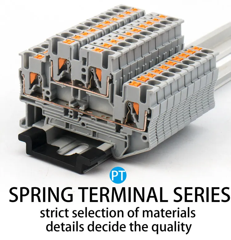 PTTB2.5 Two Level Din Rail Terminal Block - 800V/32A