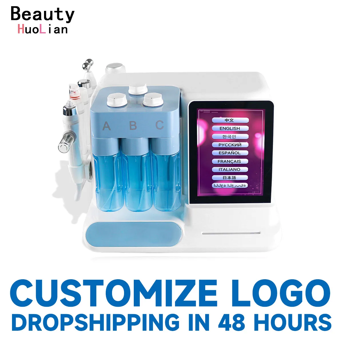 6 in 1 Hydrogen Oxygen Facial Machine H2O2 Hydra Dermabrasion Facials ...