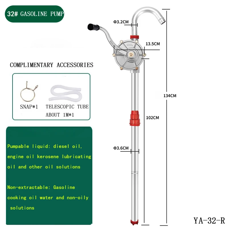 Heavy Calibre 32mm Industrial Grade Hand Crank Oil Pump Fuel Transfer ...