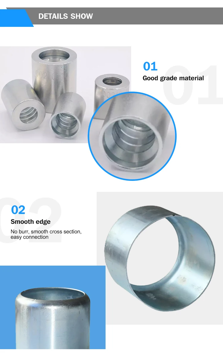 Hose Socket Pipe Ferrule Crimp Ferrules - Buy 3/16" High Pressure Hydraulic Hose Fitting And ...