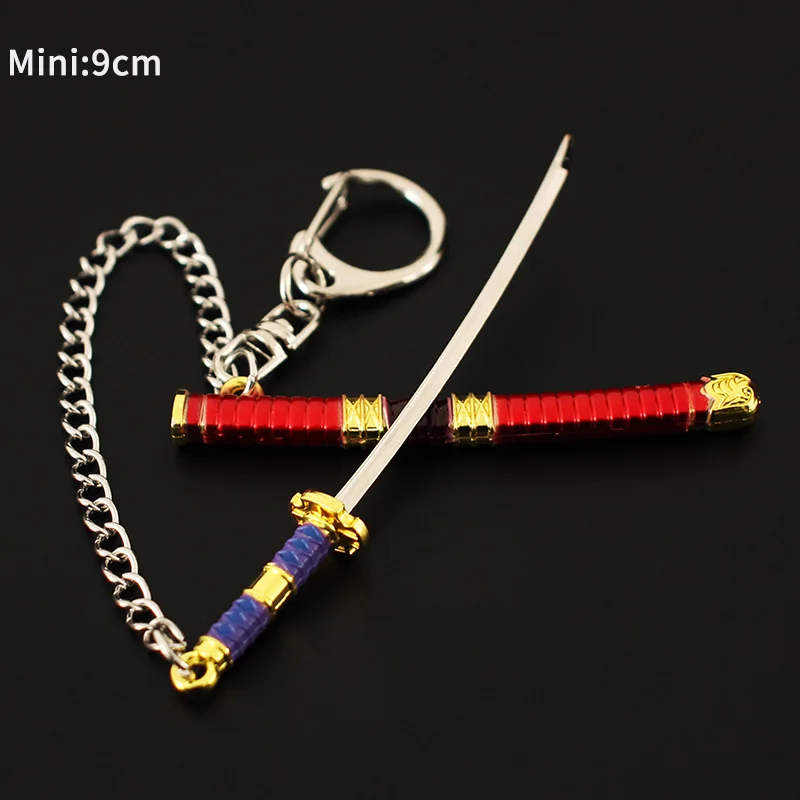 Zoro Sword Anime One Piece Katana Keychains 9cm Metal Katana KeyChains ...
