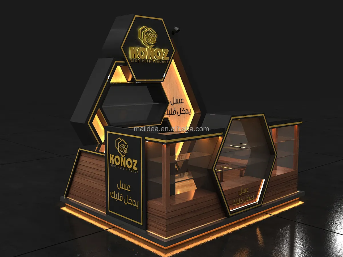 Luxury Honeycomb Booth Display Cabinets for Retail Kiosks - Modern ...