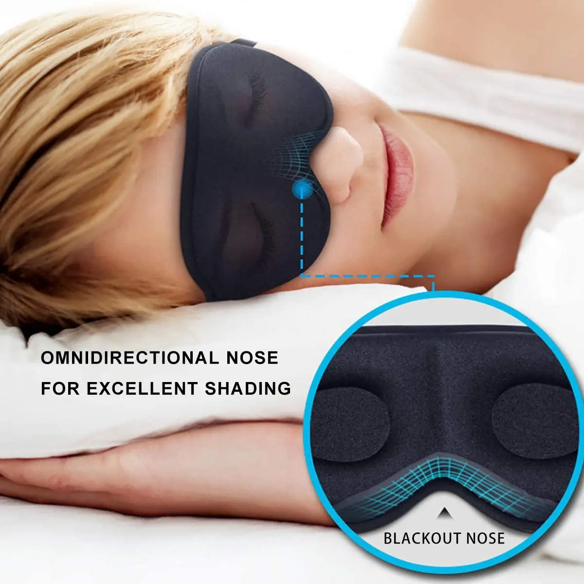Ant5ppe 3d Contoured Side Sleeper Eye Mask Light Blocking Concave Soft ...