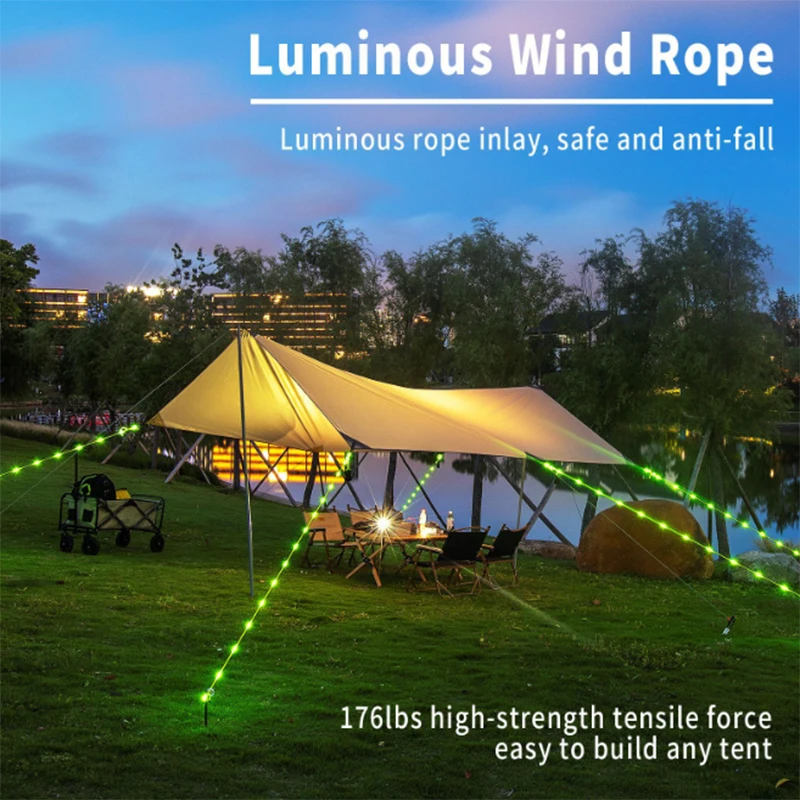 Outdoor Canopy Luminous Wind Rope Sunshade Ambiance Warning Guy Line ...