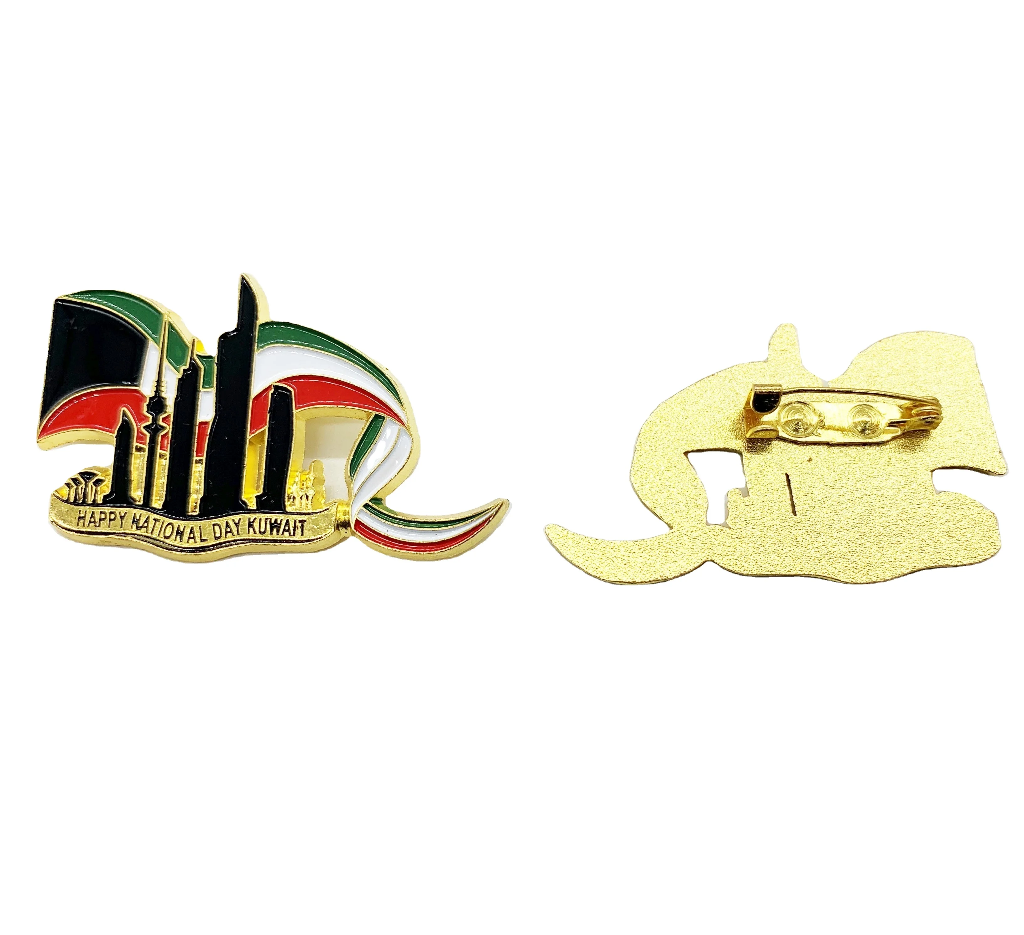 Custom Metal Badge Kuwait Logo With Sticker Decal For Car Odm
