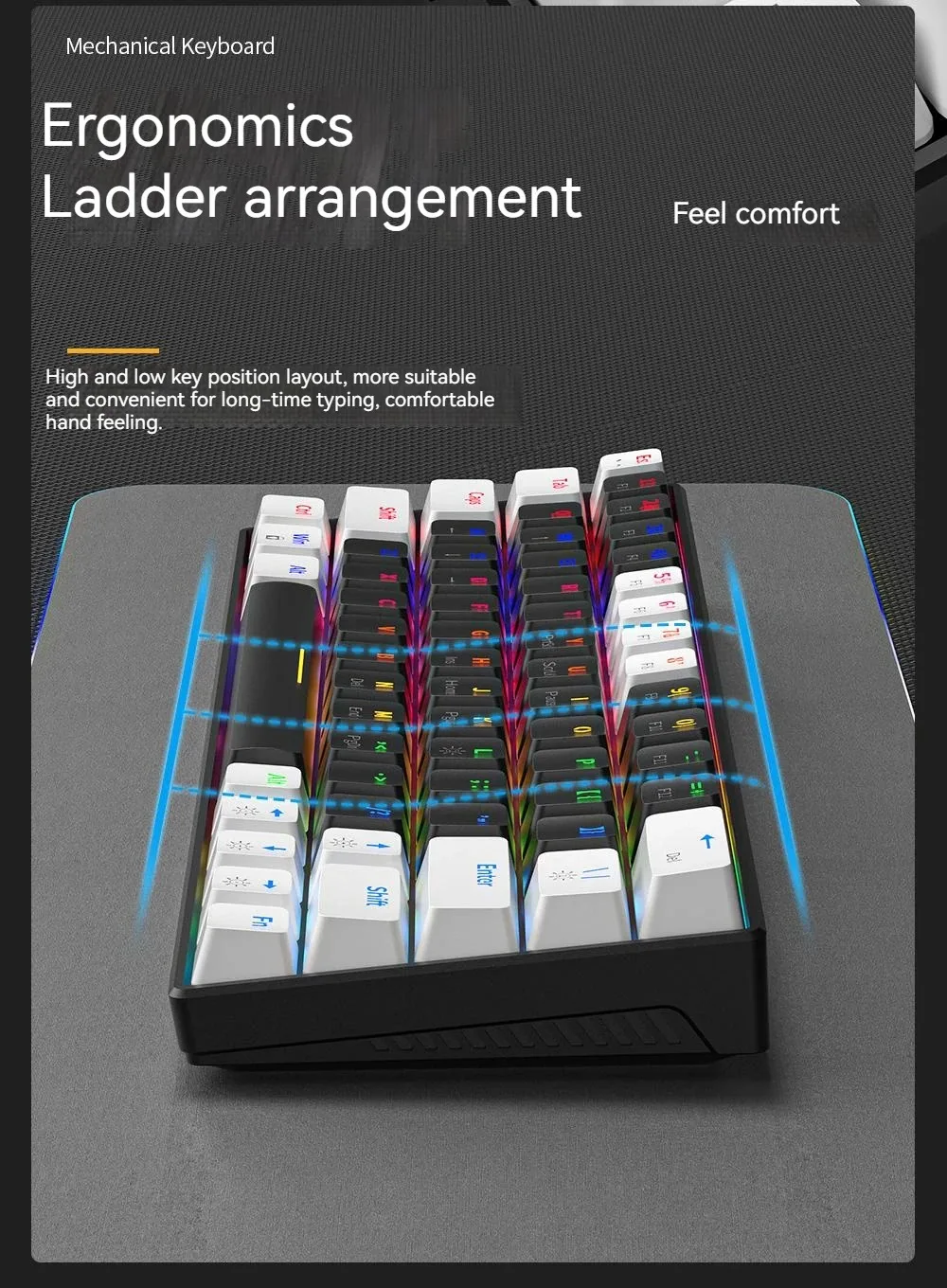 Mechanical Keyboard Gaming Keyboard With 63 Keys Rgb Mixed Light For ...