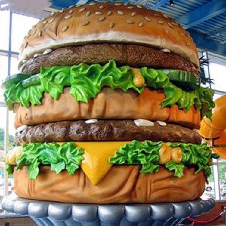Fiberglass Hamburger Statue - Perfect for Restaurant Decor