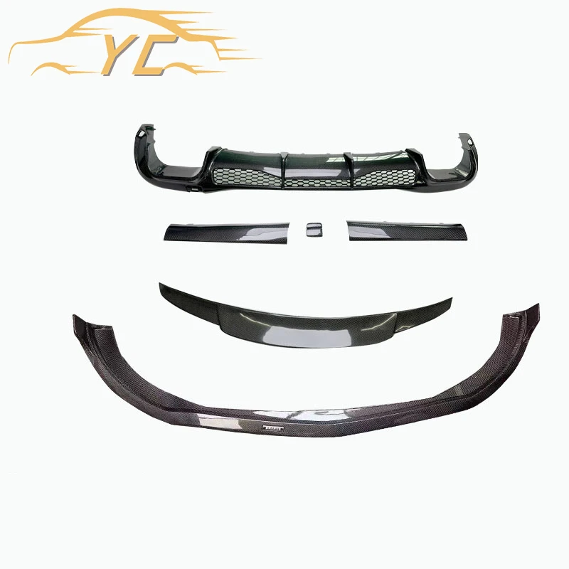 Car Body Kit Carbon Fiber Front Lip Rear Lip Rear Spoiler Wing for ...