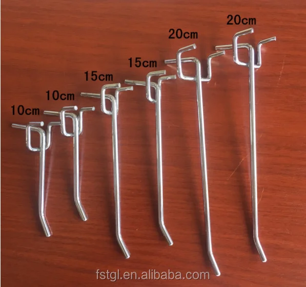 25mm Hole Spacing Steel Display Hooks Metal Plating Hanging Hooks For ...