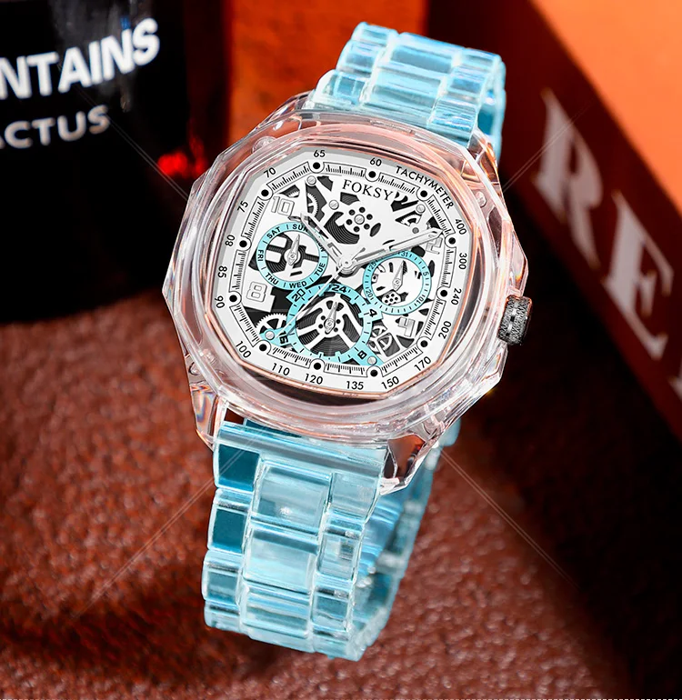 Wholesale Montre Reloj Transparente Plastic Band Skeleton Transparent ...