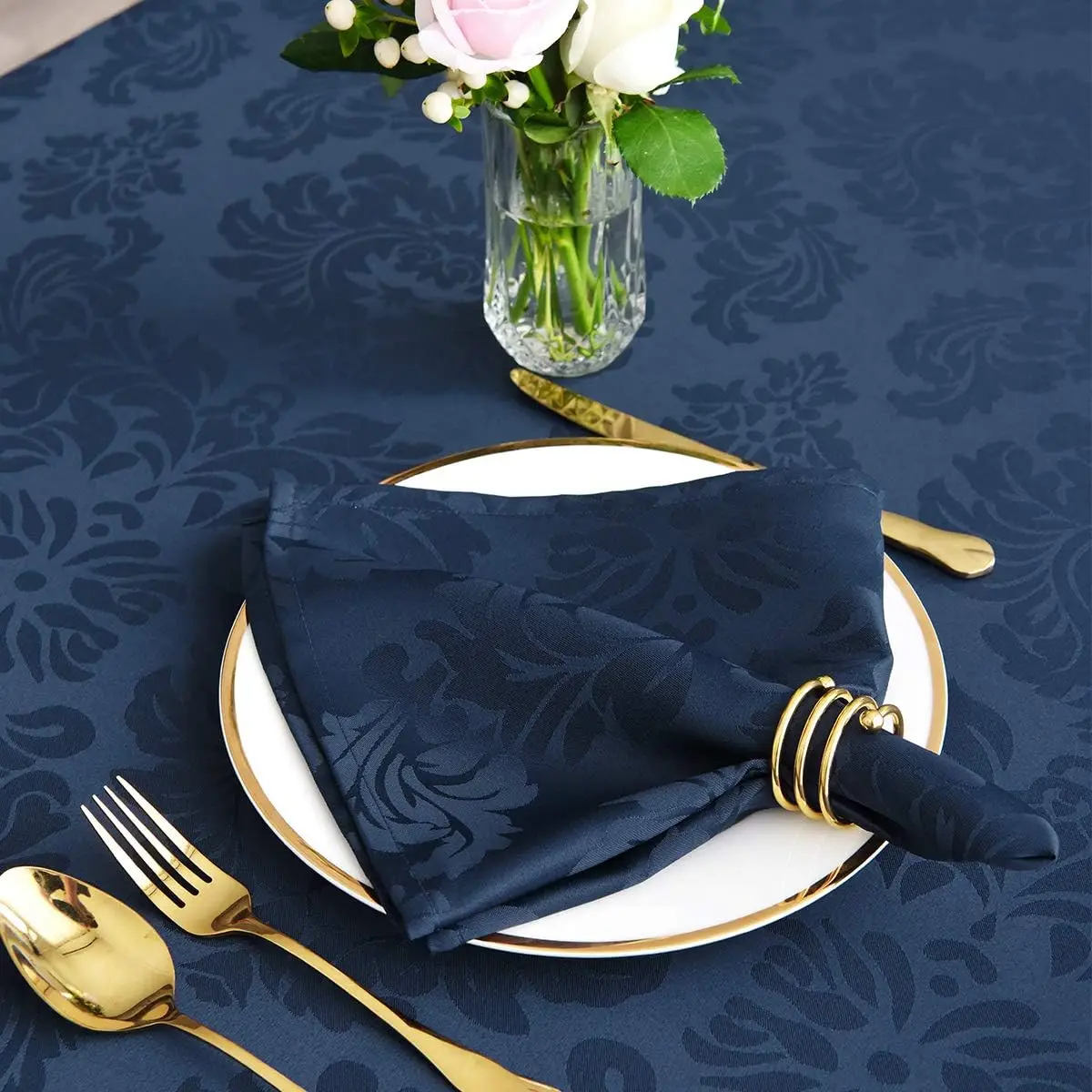 Jacquard Cloth Napkin Pattern Solid Washable Polyester Dinner Napkins ...