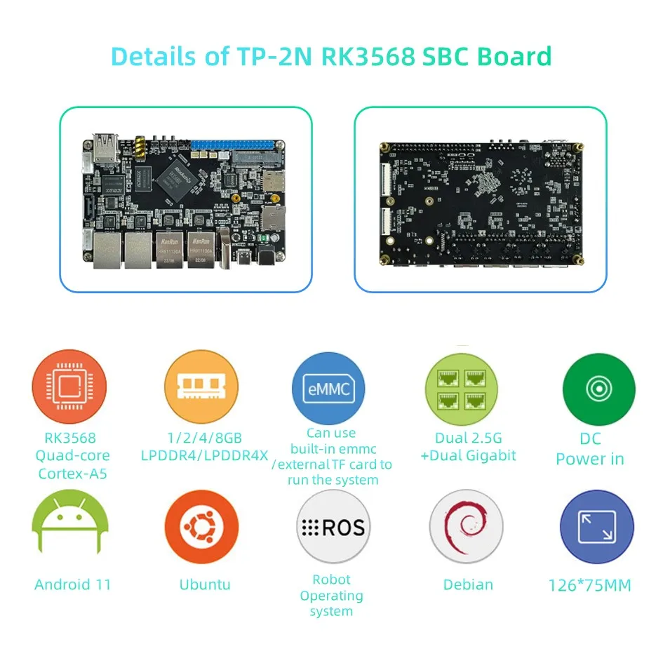 Rockchip Rk3568 Motherboard Dual Ethernet Sbc Linux Android Development Board Sbc Single Board ...