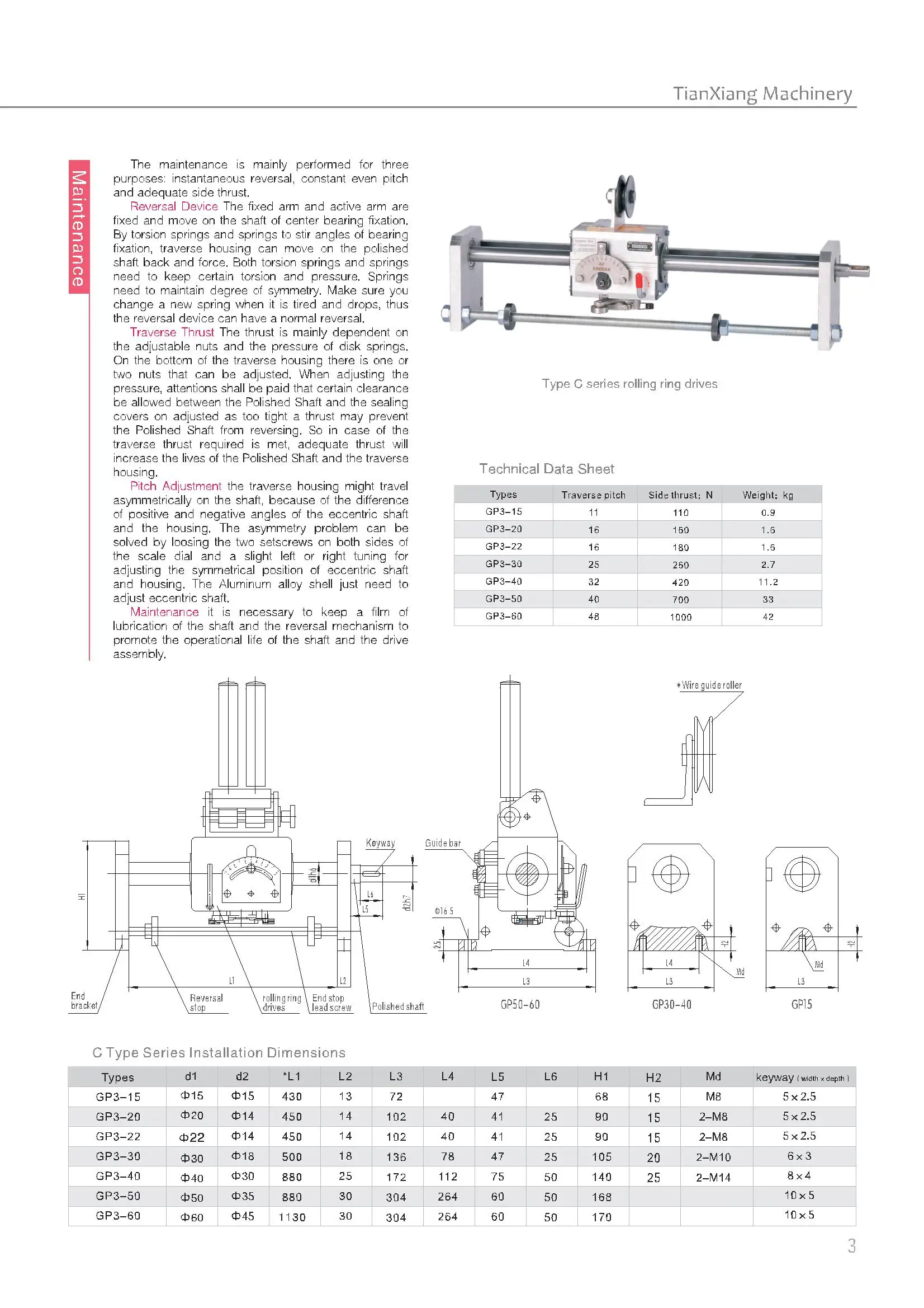 Traverse Unit Rolling Ring Drive Gp3-15c - Buy Drive,Traverse,Rolling ...